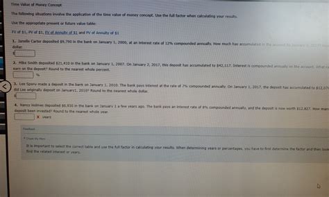 Solved Time Value Of Money Concept The Following Situations