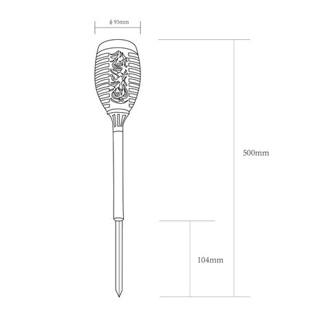 Lámpara LED con pica LED 33535 2 linterna negra juego de 2 Lampara es