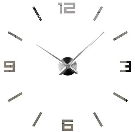 Настінний безкаркасний 3d годинник Diy Instant великий із дзеркальним ефектом самоклейний 60 130