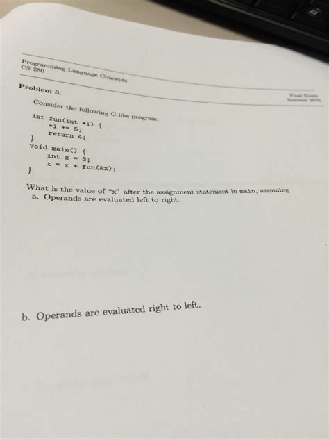 solved programming language concepts cs 280 problem 3