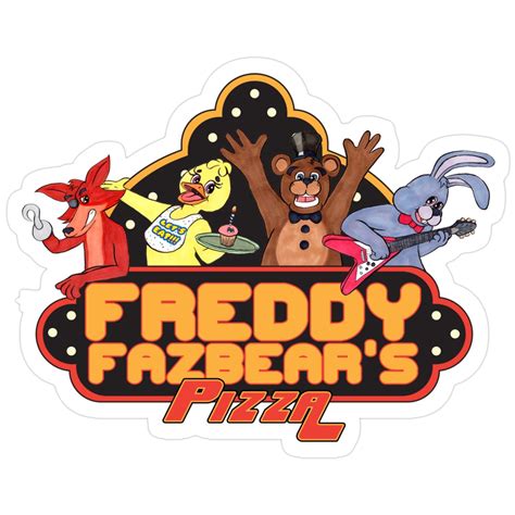 1980s Retro Freddy Fazbears Pizza Logo Sticker Pizza Logo Logo