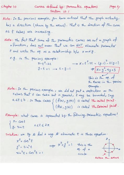 SOLUTION Curves Defined By Parametric Equations Section Studypool