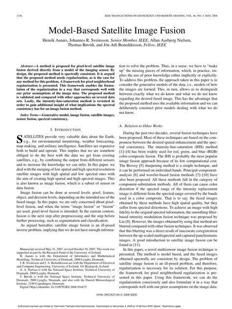 pdf model based satellite image fusion