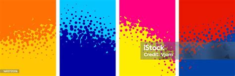 다채로운 라운드 스프레이 그라데이션 하프톤 도트 배경과 텍스트를 위한 공간 0명에 대한 스톡 벡터 아트 및 기타 이미지 0명 개체 그룹 거친 Istock