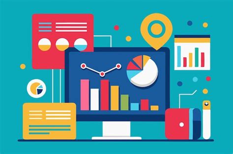 a vibrant business analytics dashboard displaying various charts and