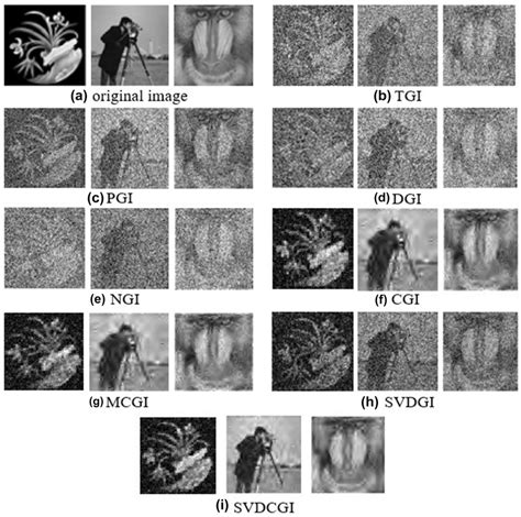 comparison results of eight reconstruction method for grayscale images
