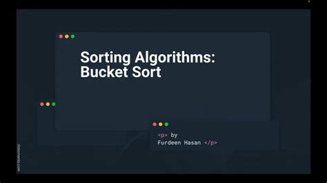 Sorting Algorithms Bucket Sort Cisc220 Youtube
