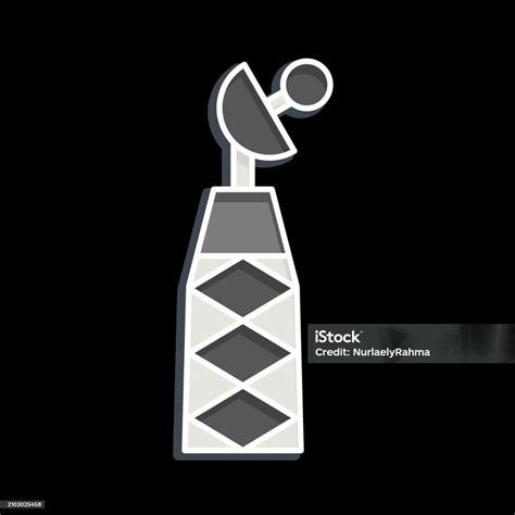 아이콘 시그널 타워 군대 및 육군 상징과 관련이 있습니다 광택 스타일 심플한 디자인 일러스트레이션 가상현실에 대한 스톡 벡터