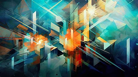 Abstract Mixed Dimension Background With Layered Elements And Dynamic Composition Stock