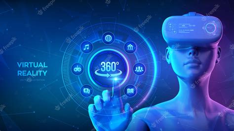 Premium Vector | Virtual reality innovative technology Augmented reality cyber world simulation ...