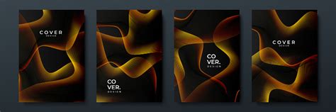 현대적인 럭셔리 블랙과 골드 라인은 추상적인 배경을 커버합니다 모던 한 블랙 스트라이프 커버 디자인 세트 초대장 웨딩 명함을