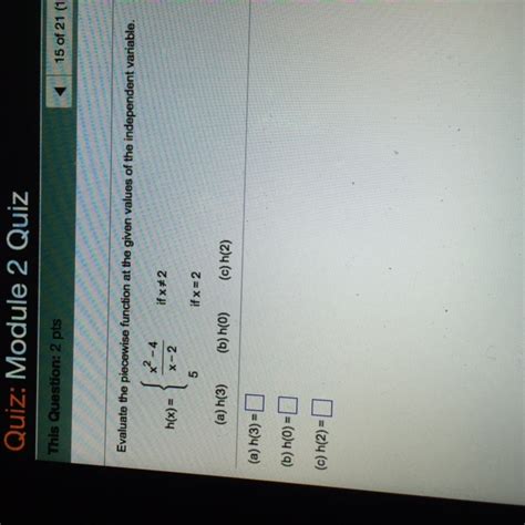 solved evaluate the piecewise function at the given values