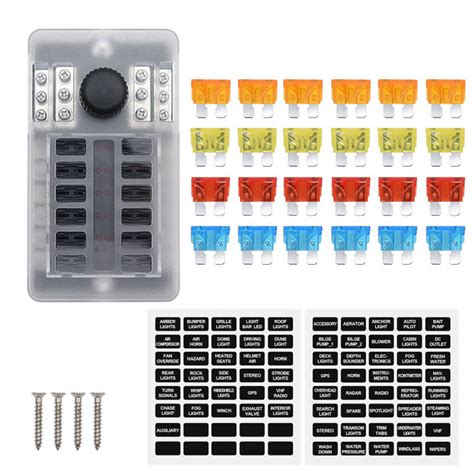 6 Way 12 Way Fuse Box Plastic Cover Blade 12v 32v Fuse Holder Rv Camping Car Electrical