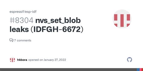 Nvs Set Blob Leaks IDFGH Issue Espressif Esp Idf GitHub
