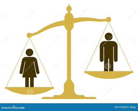 Unbalanced Scale With A Man And Woman Stock Vector Illustration Of Copy Male 37122234