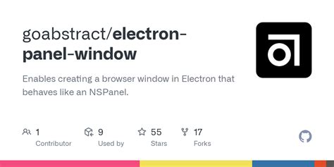 Github Goabstract Electron Panel Window Enables Creating A Browser Window In Electron That