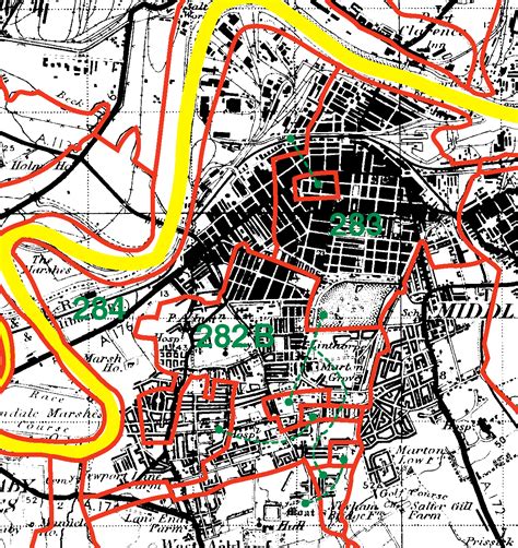 Genuki Map Of Middlesbrough Parish North Riding Of Yorkshire England Yorkshire North Riding