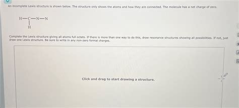 Solved An Incomplete Lewis Structure Is Shown Below The Chegg