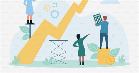 성공적인 비즈니스 시작 벡터 그림입니다 만화 작은 사람들은 차트 화살표 성장으로 빠른 로켓을 발사하고 기업가 캐릭터는 새로운 아이디어를 시작하고 혁신 프로젝트의