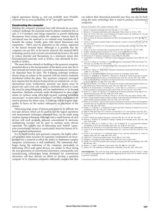 A Silicon Based Nuclear Spin Quantum Computer PDF Chemistry Science