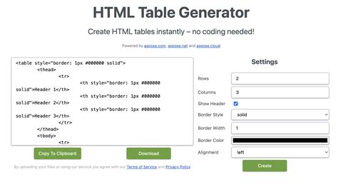 Make A Table Online Free Html Table Generator Make A Table Online Free Html Table Generator
