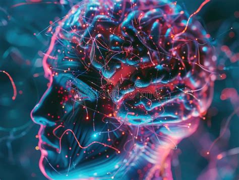 Glowing Brain Neural Network Sparks Creativity Intelligence Stock ...