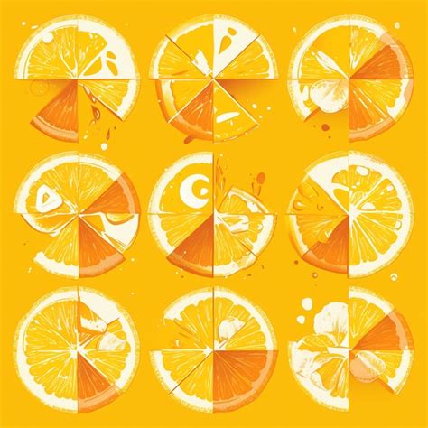 Peeled Orange Segments Arranged In Circle Premium Ai Generated Vector