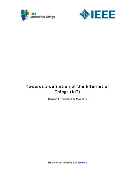 IEEE Io T Towards Definition Internet Of Things Revision MAY Studocu