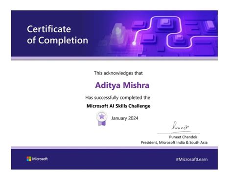 Aditya Mishra On Linkedin I Have Completed The Microsoft Ai Skills