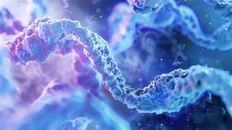 Close Up View Of Cellular Structures Revealing Nuclei And Intricate Dna Strands Illustrating