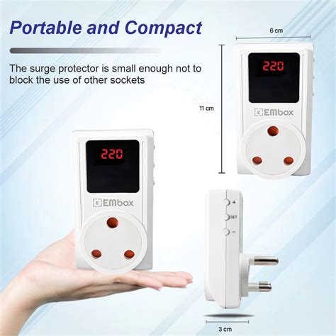 16 Ampere Automatic Digital Under Over Voltage Protector Adjustable Setting Spike Protector