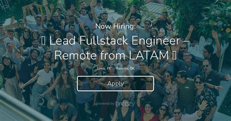 🚀 Lead Fullstack Engineer Remote From Latam 📍 At Tekton Labs