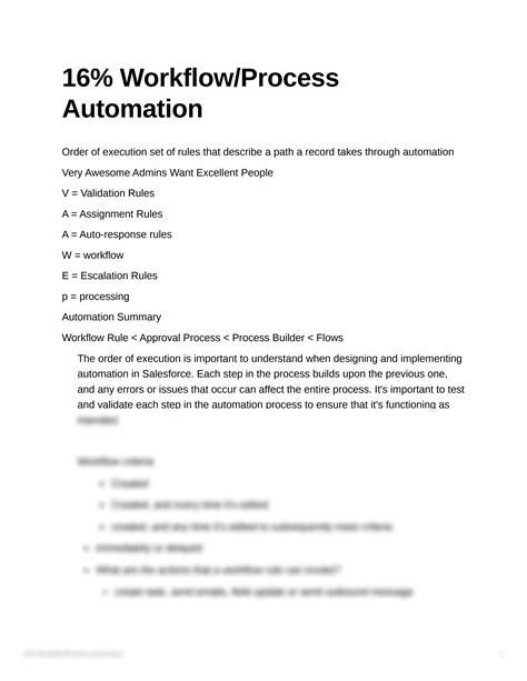 Solution Salesforce Admin Exam Prep 16 Workflow Process Automation