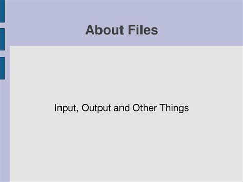 Input Output And Other Things Ppt Download