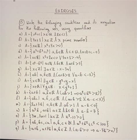Solved 15 Write The Belonging Condition And Its Negation