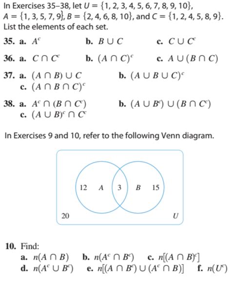 solved in exercises 35 38 let u {1 2 3 4 5 6 7 8 9 10}