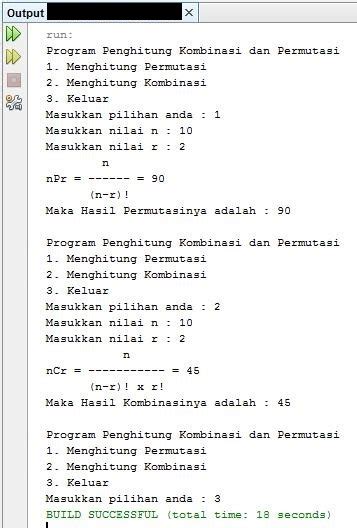Source Code Java Menghitung Kombinasi Dan Permutasi Source Code Generation