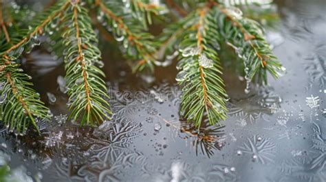 Pine Tree Branch Reflected In Water Stock Photo Image Of Scenery Fresh
