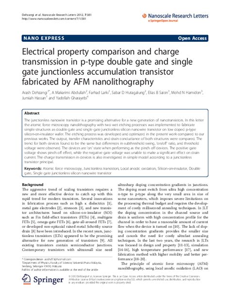 Pdf Electrical Property Comparison And Charge Transmission In P Type