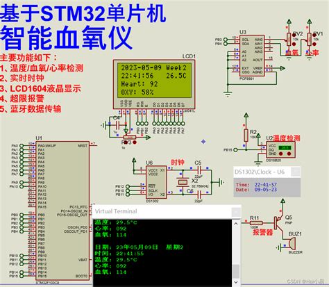 【proteus仿真】【stm32单片机】stm32脉搏血氧仪 基于stm32的心率血氧proteus仿真 csdn博客