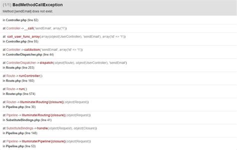 Php Laravel Method Does Not Exist Stack Overflow