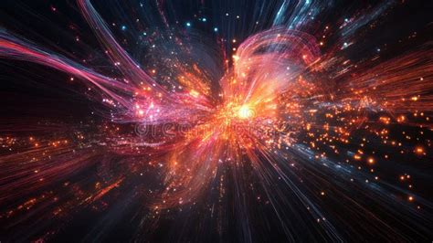 Dynamic Visualization Of Big Data Network Concepts With Abstract Light Trails And Digital