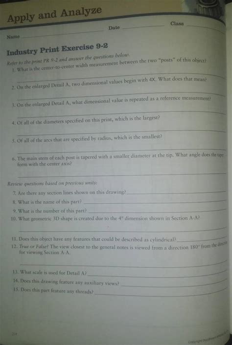 solved apply and analyze class date name industry print exercise 9