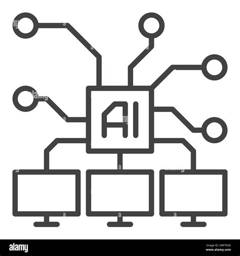 computers connected with ai vector artificial intelligence concept