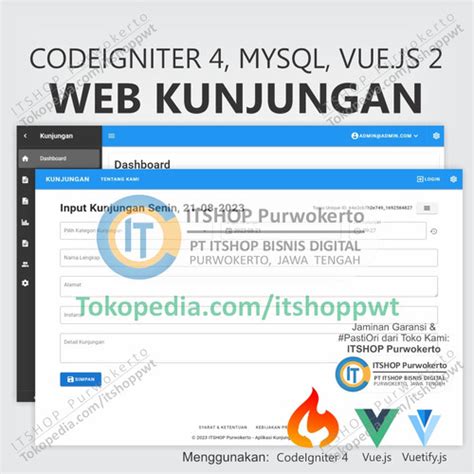 Jual Source Code Aplikasi Web Input Kunjungan Menggunakan Codeigniter 4