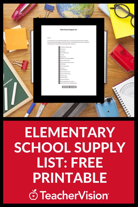 Elementary Supply List Printable K 5th Grade Elementary School