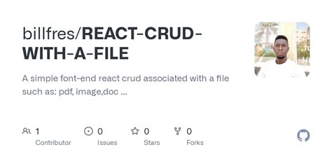 GitHub Billfres REACT CRUD WITH A FILE A Simple Font End React Crud Associated With A File
