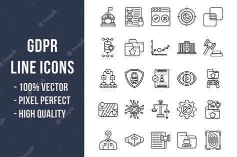 Premium Vector Gdpr Line Icons