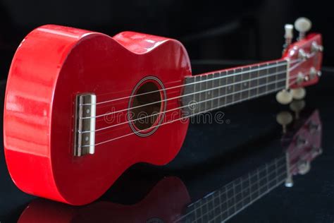 Red Soprano Ukulele Stock Image Image Of Acoustic Strings 73791239