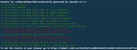 Having Some Problems With Plurality Pset3 R Cs50